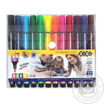 ZiBi Baby Line Jumbo Felt-Tip Pens 12 Colors - order the best from Tavria V