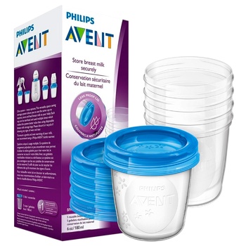 Philips Avent Breast Milk Storage Containers 180ml*5pcs buy from 306.30 ...