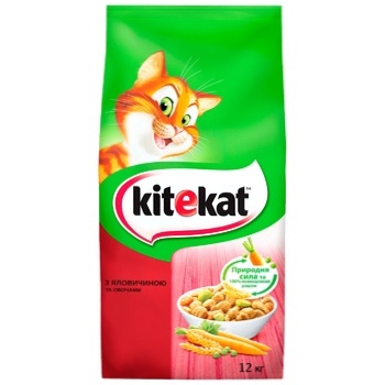 Kitekat with beef and vegetables dry cat food 12kg - order the best ...