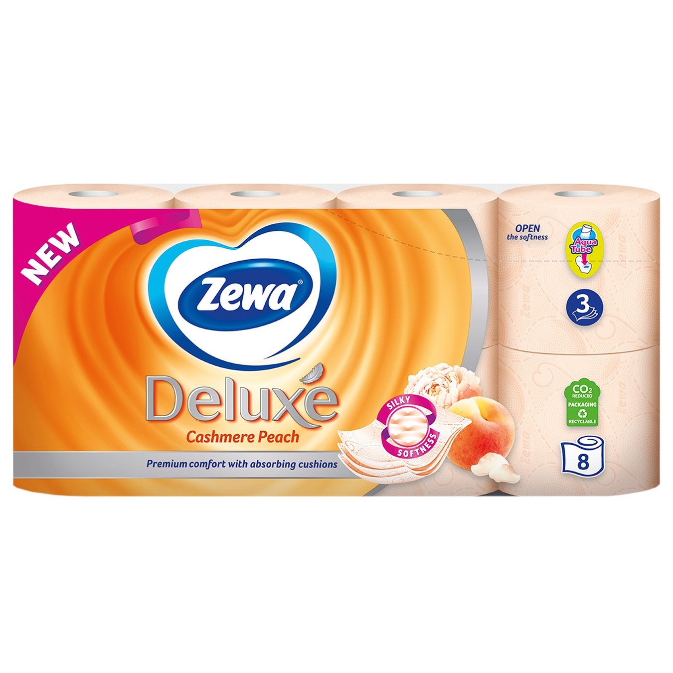 Zewa Deluxe Peach 3-ply Toilet Paper 8pcs ️ home delivery from the ...