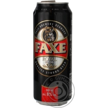 Faxe Royal Strong Light Beer 8% 0.5l buy from 51.80 UAH – MegaMarket Kyiv